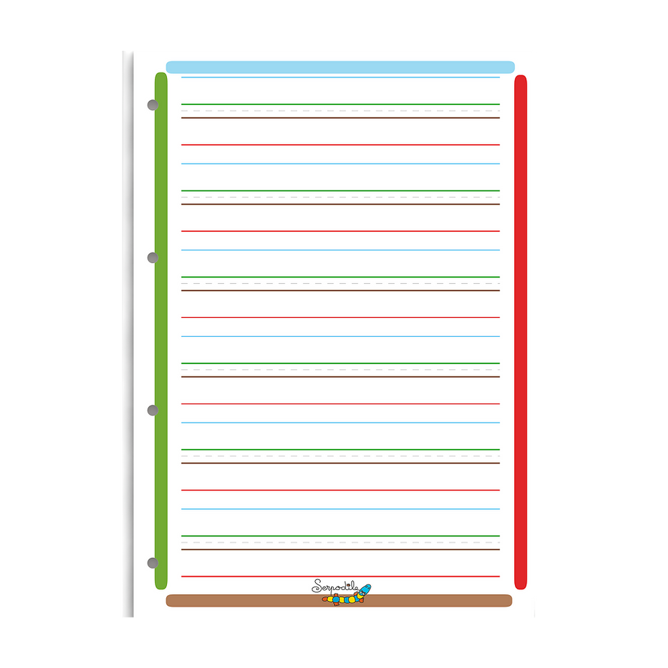 Bloc de feuilles DYS ligné 7mm # A4 - 100 pages - niveau 1 – Serpodile ...